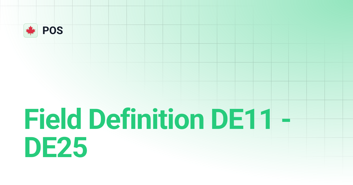 Field Definition DE11 - DE25 | POS