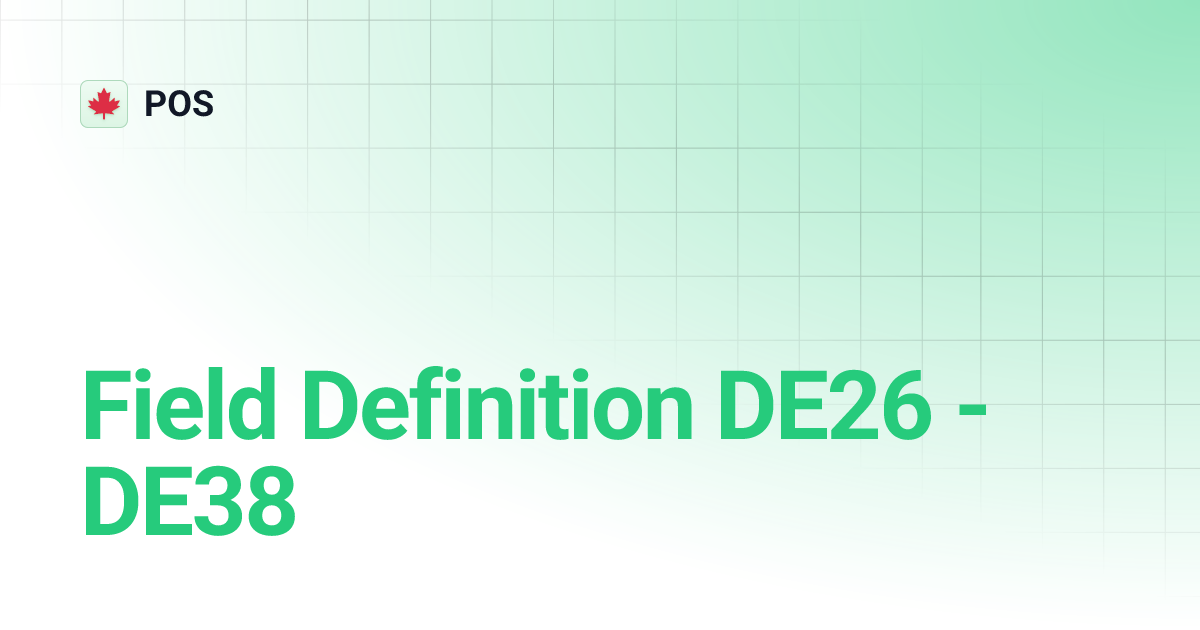 Field Definition DE26 - DE38 | POS